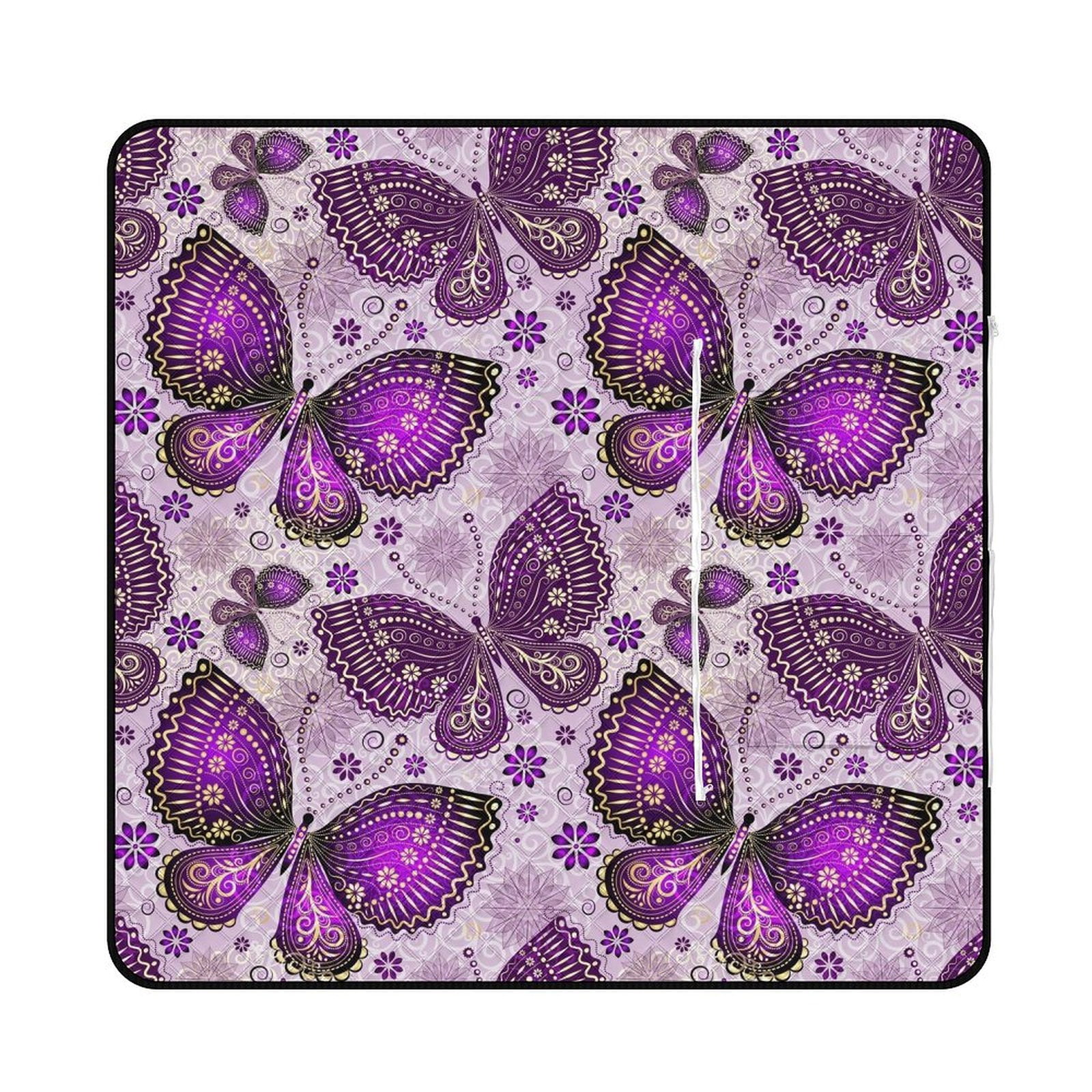 Complex, Purple, Butterfly Waterproof Beach Mat Folding Mattress ...