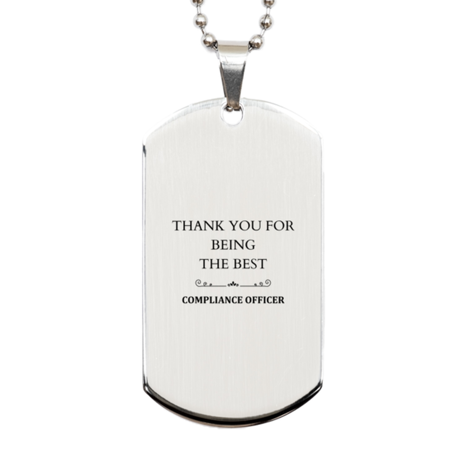 Compliance Officer Engraved Silver Dog Tag - Best Memento for Honoring ...
