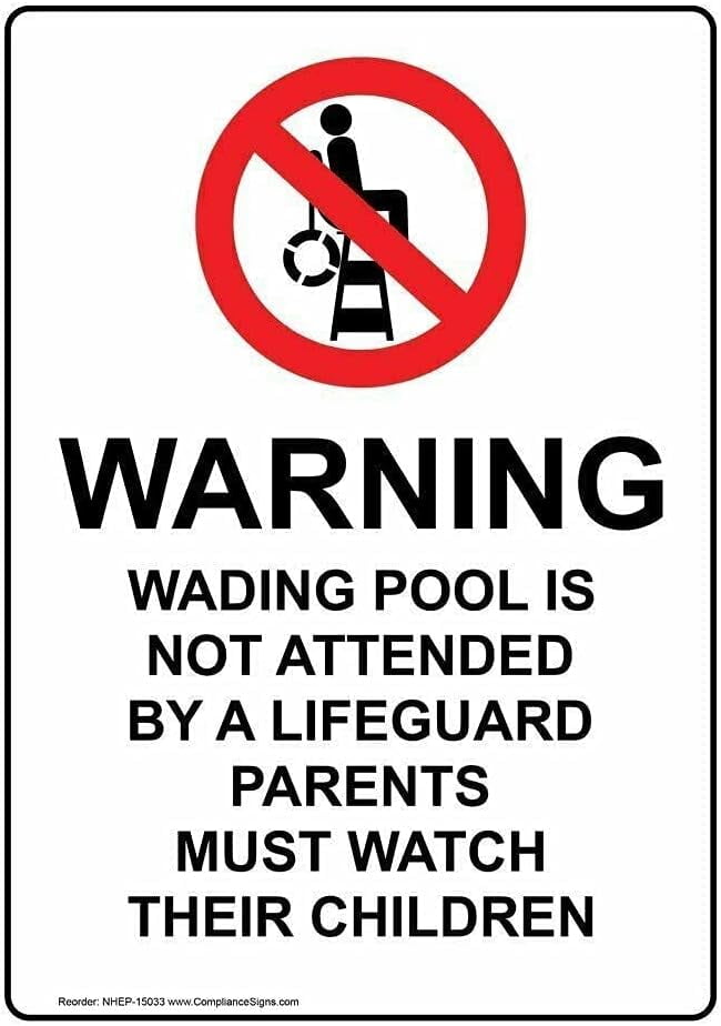 Compliance Signs Vertical Aluminum Warning Wading Pool is Sign Tin ...