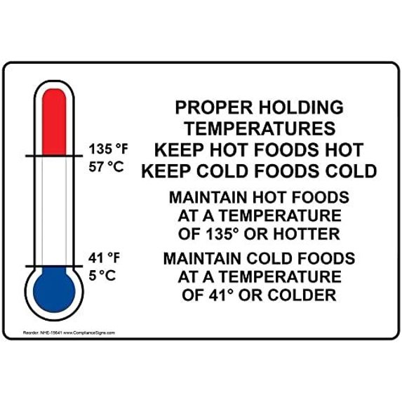 ComplianceSigns Proper Holding Temperatures poster, for Safe Food ...