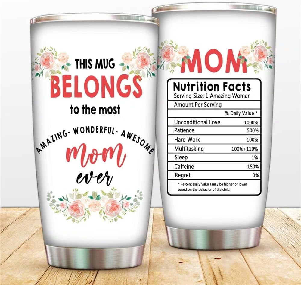 Compliment Mom Stainless Steel Travel Cup With Lids Straw, Festival ...