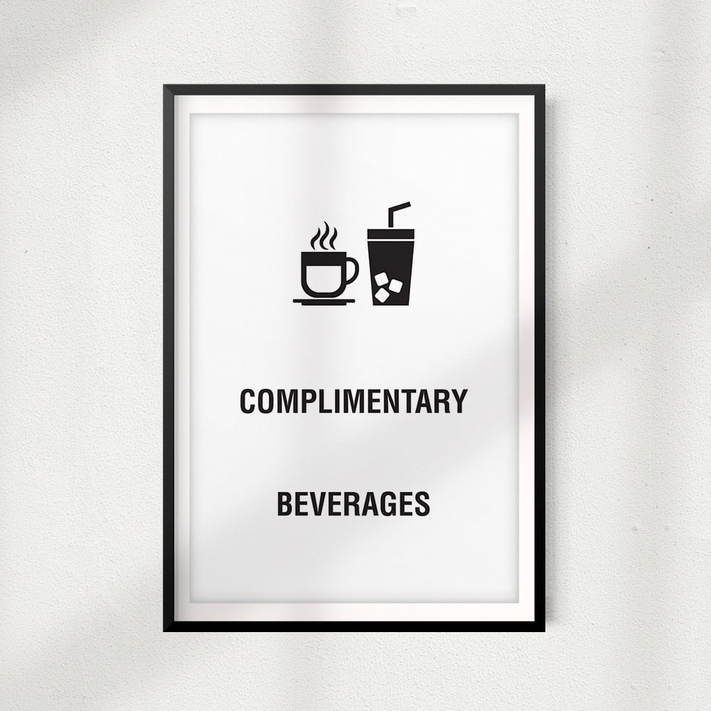 Complimentary Beverages 8" x 10" UNFRAMED Print Home Décor, Coffee Wall ...