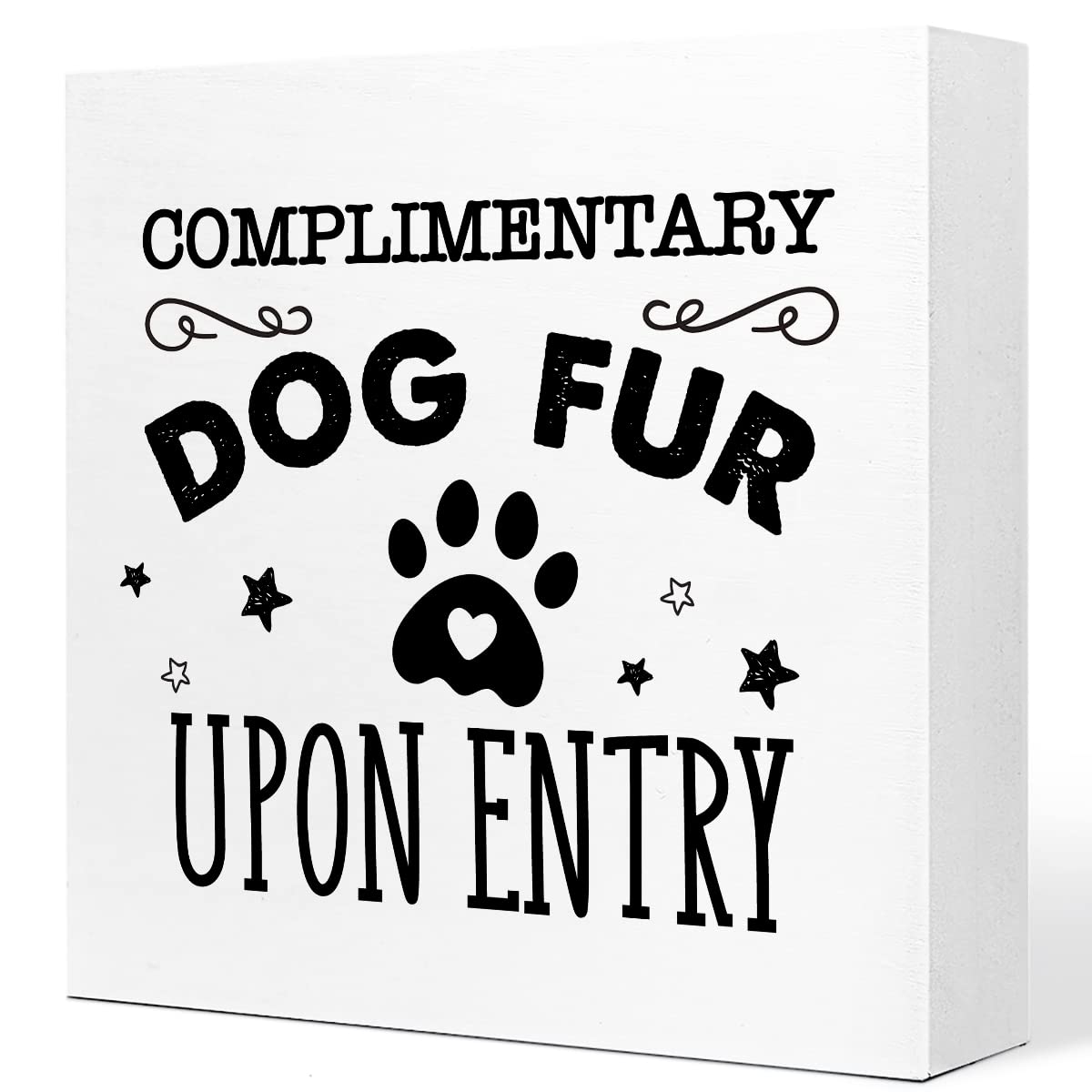 Complimentary Dog Fur Upon YPF5 Entry Wooden Sign Desk Decor,Rustic Dog ...