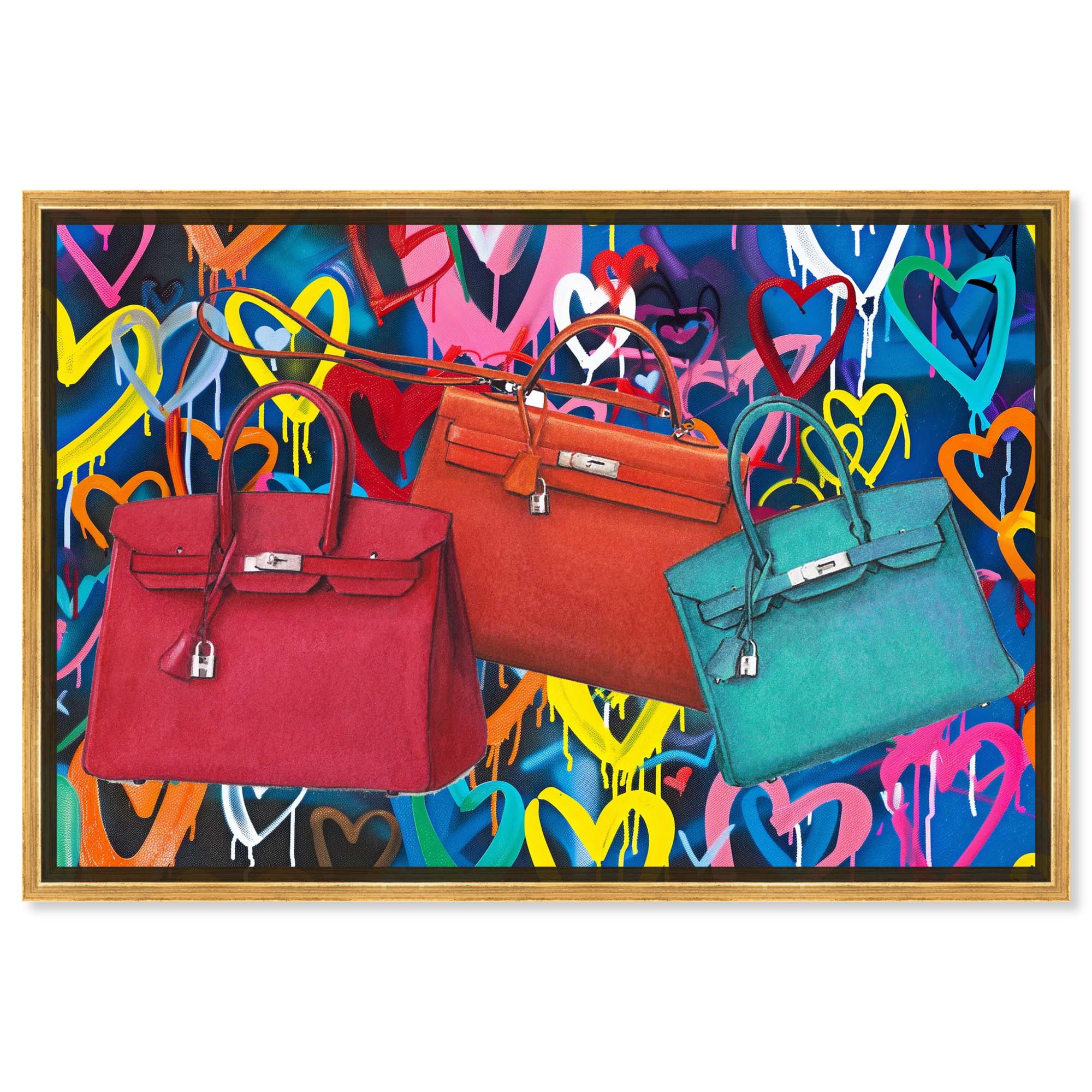 Complimentary Purses Canvas Glam Urban Art by Art Remedy, Gold Frame ...