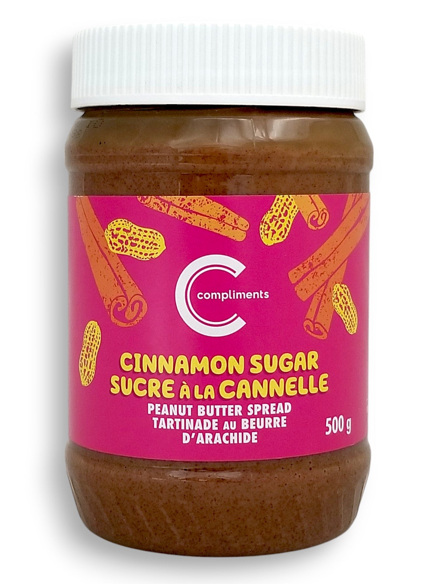 Compliments Cinnamon Sugar Peanut Butter Spread, 500g/17.6 oz - Walmart.com