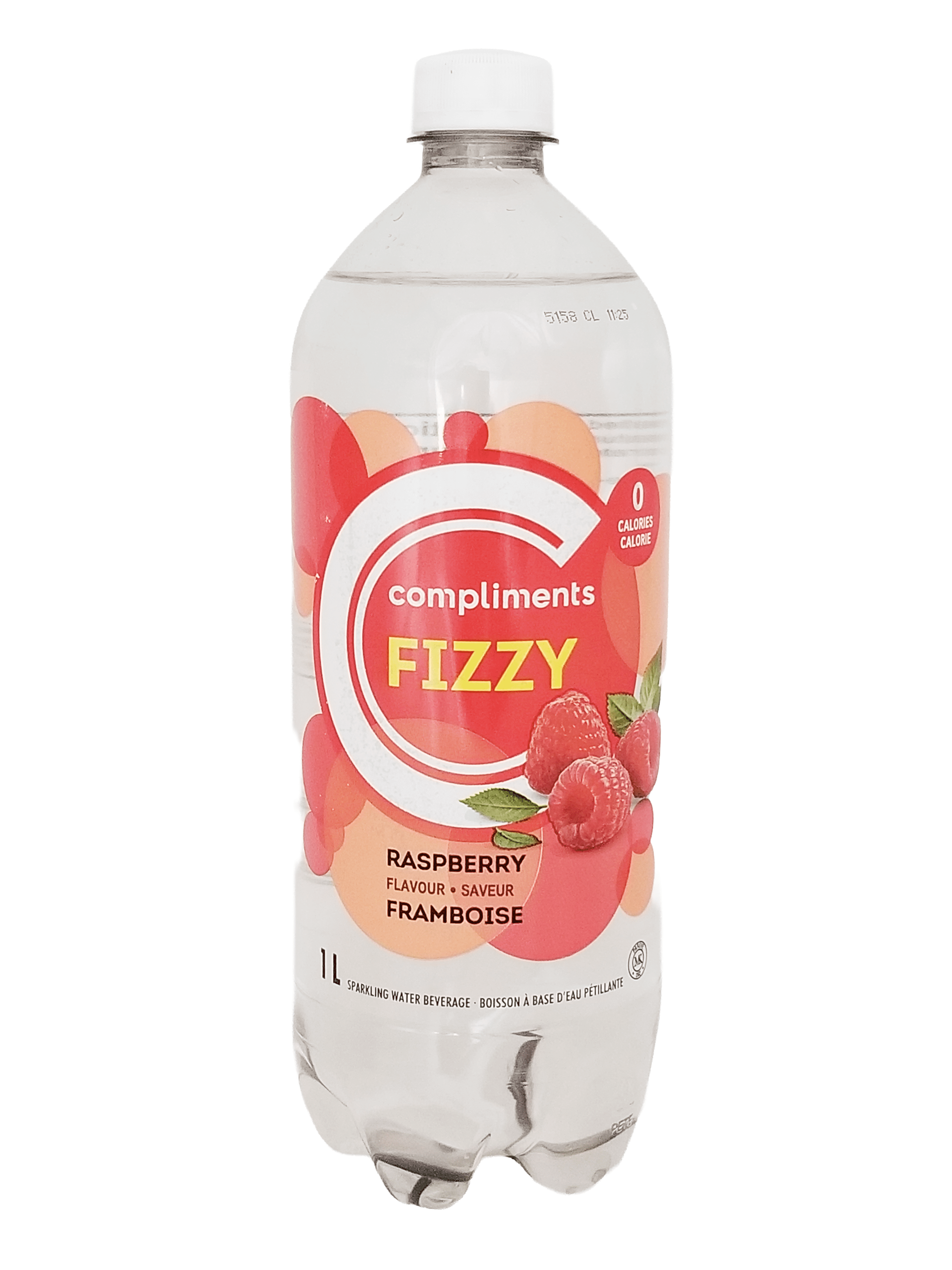 Compliments FIZZY Raspberry Flavored Sparkling Water, 1L/35.2 fl oz - Walmart.com