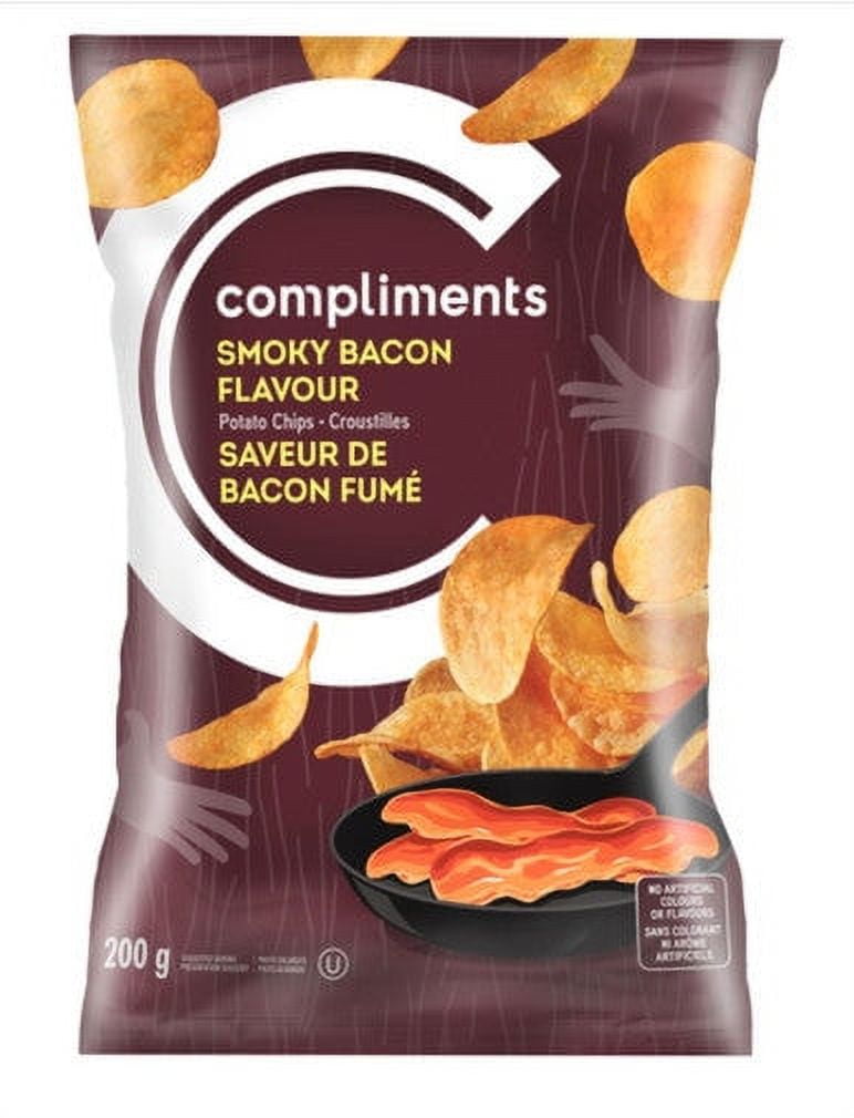 Compliments Smokey Bacon Potato Chips, 200g/7.1 oz.Bag, {Imported from ...