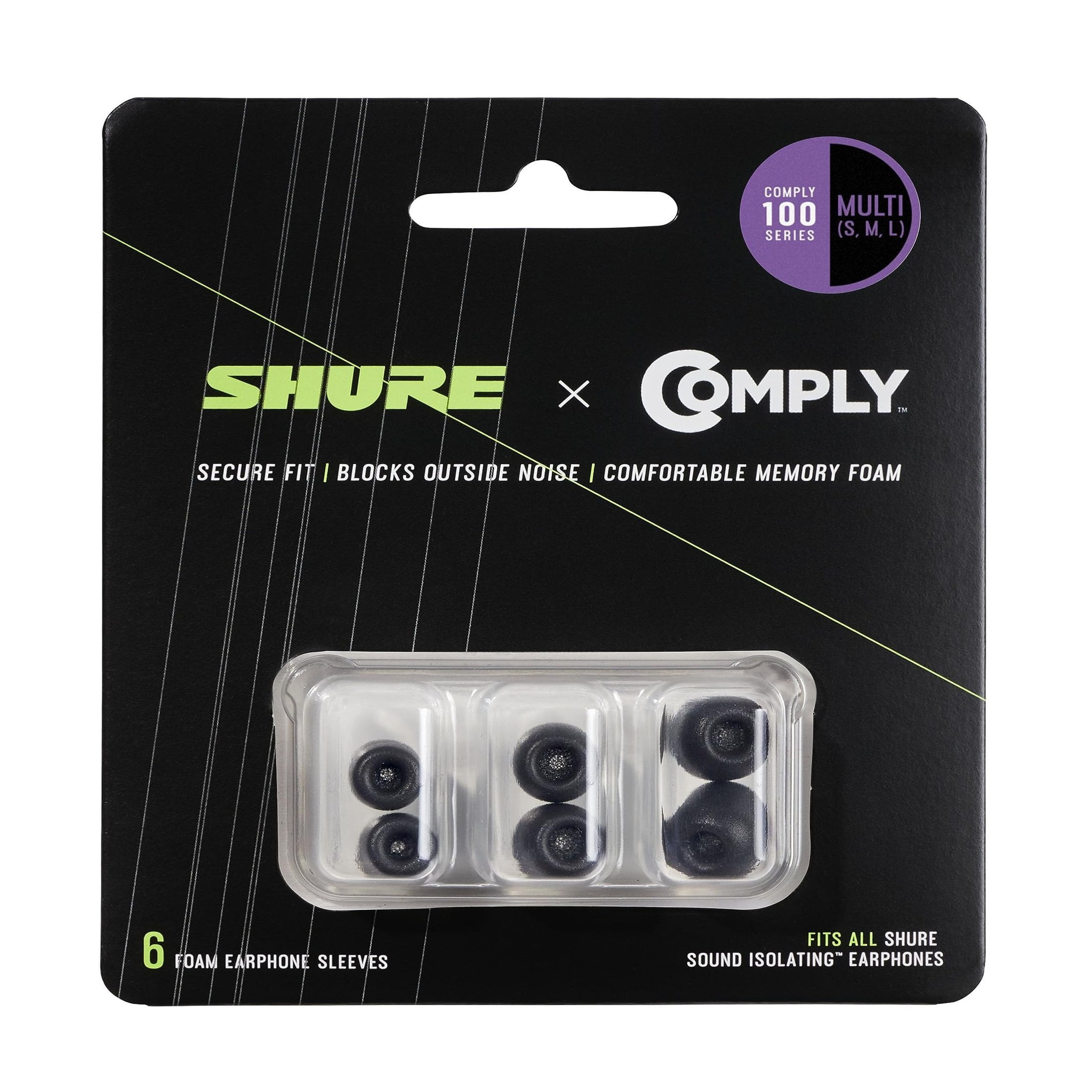 Comply Foam Earphone Tips 100 Series Replacement Sleeves 6 Pack ...