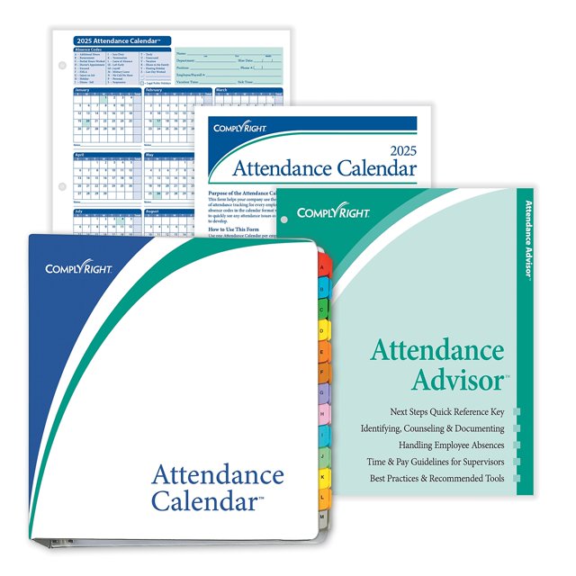 ComplyRight 2024 Attendance Calendar Kit White Pack of 50 (A1411W16PK50 ...