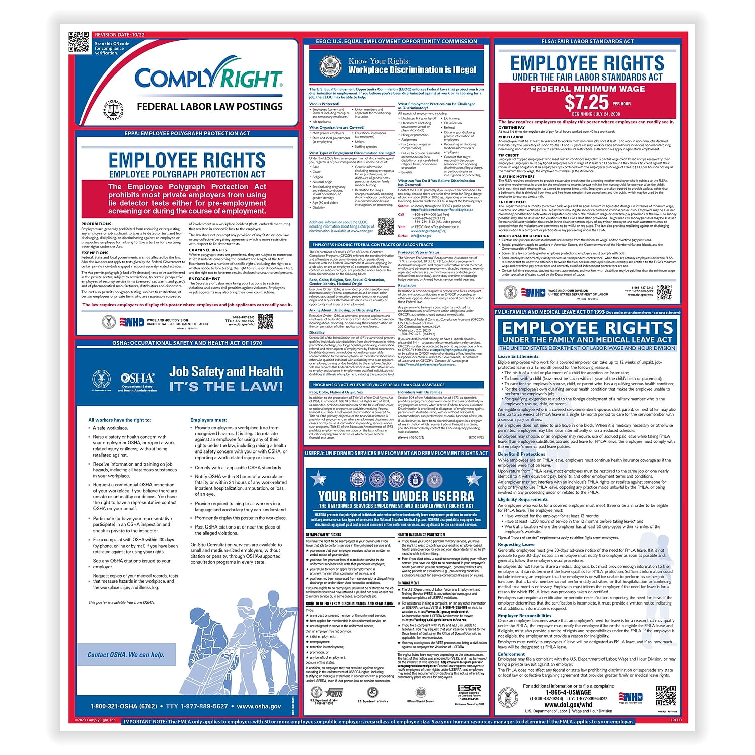 ComplyRight Federal Labor Law Poster English (ERFED) - Walmart.com