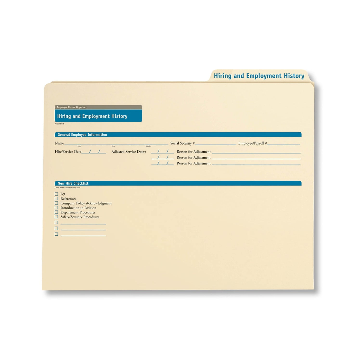 ComplyRight Employee Hiring & Employment History Folder Pack of 25 ...