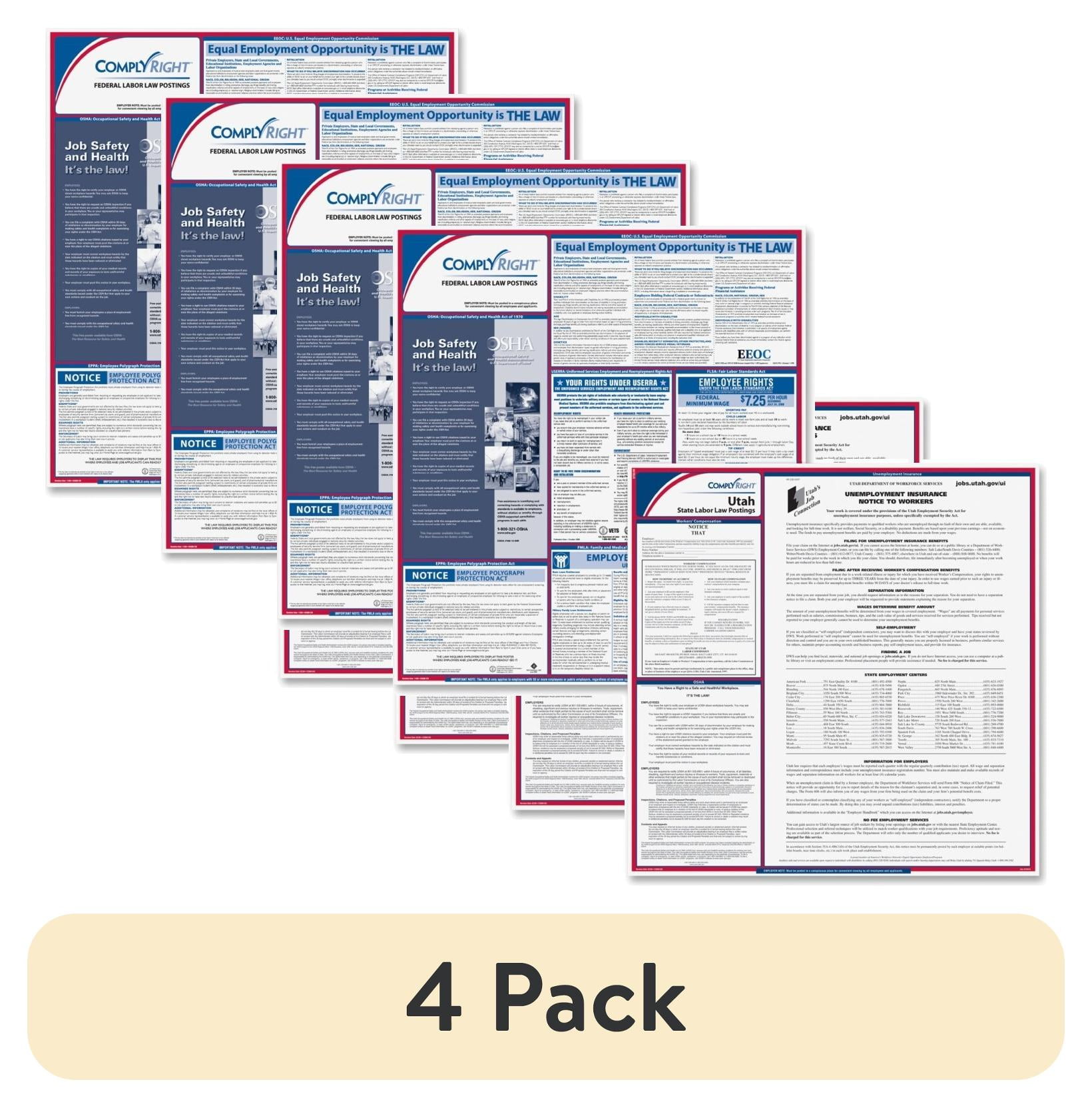 (4 pack) ComplyRight Utah Fed/State Labor Law Kit (e50ut) - Walmart.com