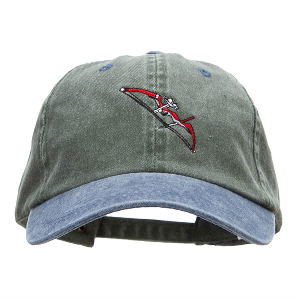 Composit Bow Embroidered Pigment Dyed Wash Caps - Olive Navy OSFM ...