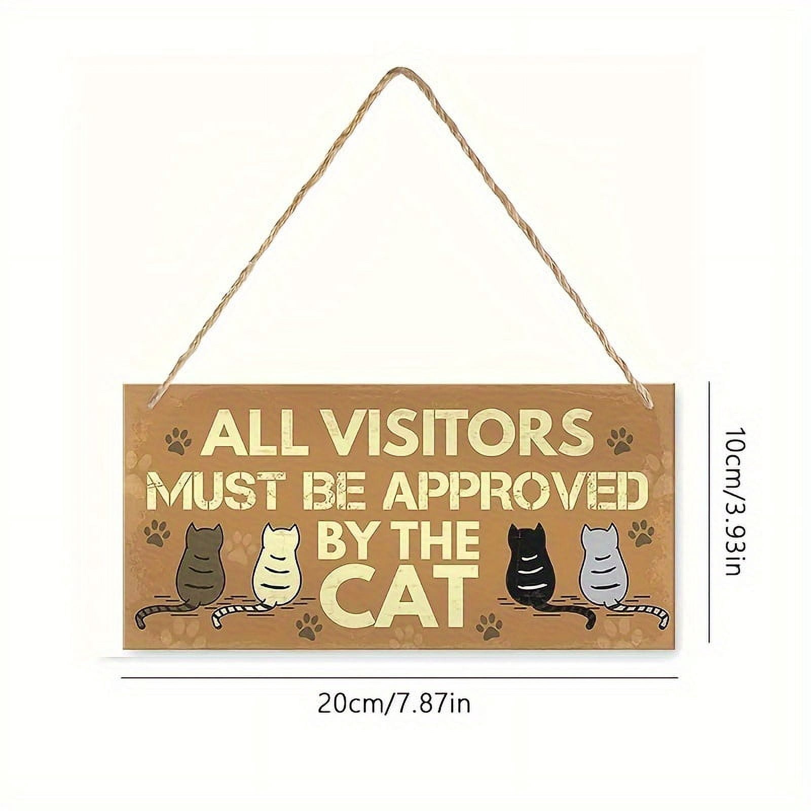Composite Board Pet Wooden Sign, Art Wooden Cat Sign Decoration, Indoor ...