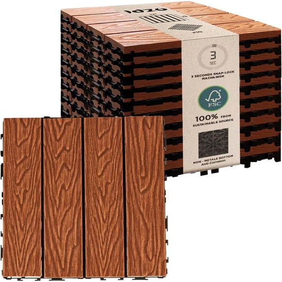 Composite Deck Tiles Set of 10, Sustainable FSC Composite Decking ...