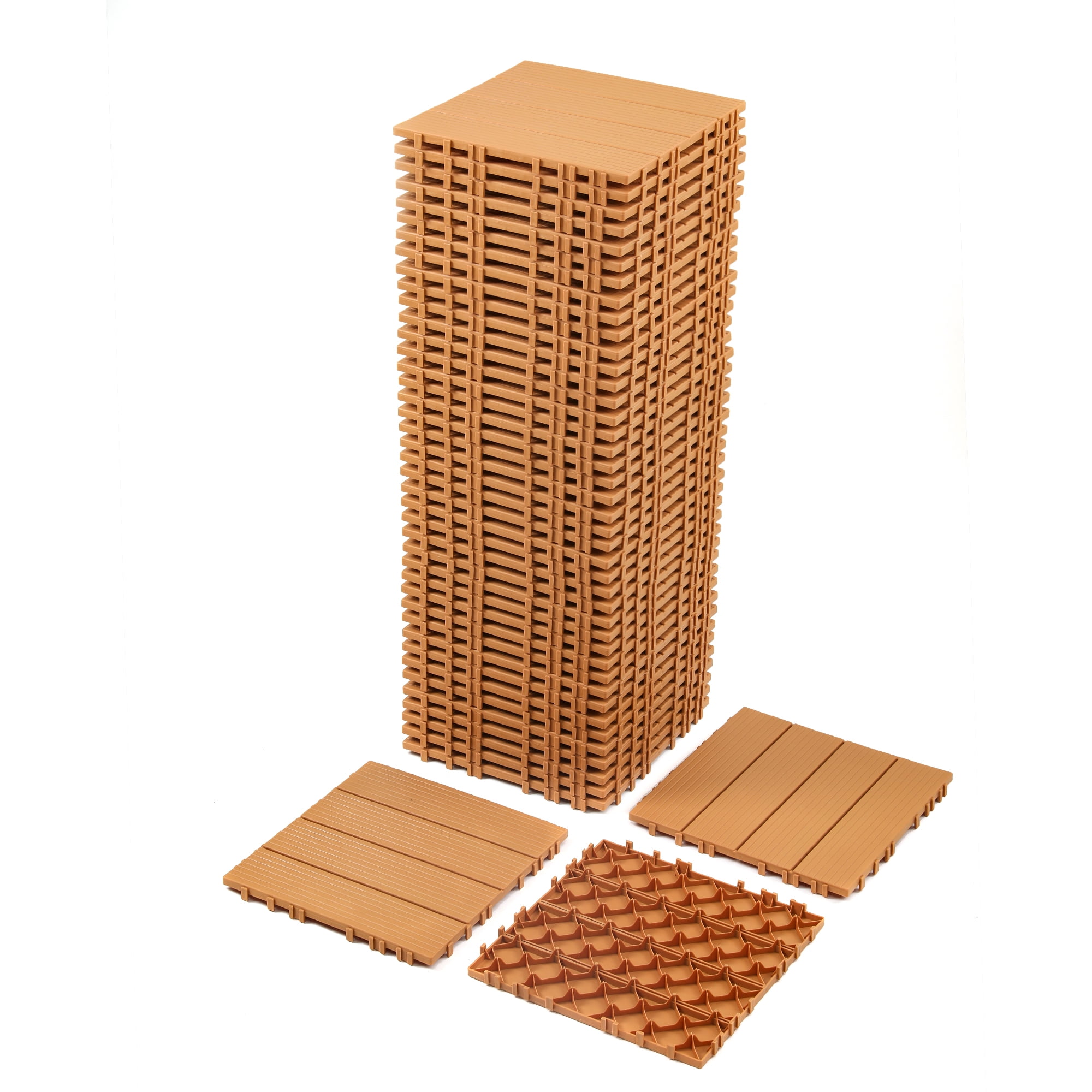 Composite Deck Tiles Waterproof Interlocking Deck Tiles All Weather for ...