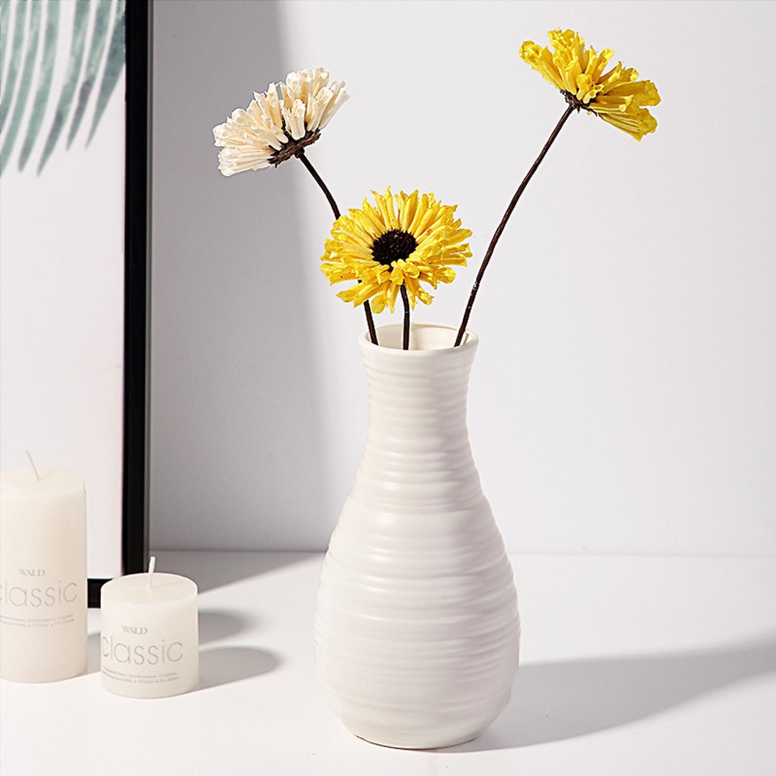 Composite Plastics Flower Vase, White Vases For Centerpieces ...
