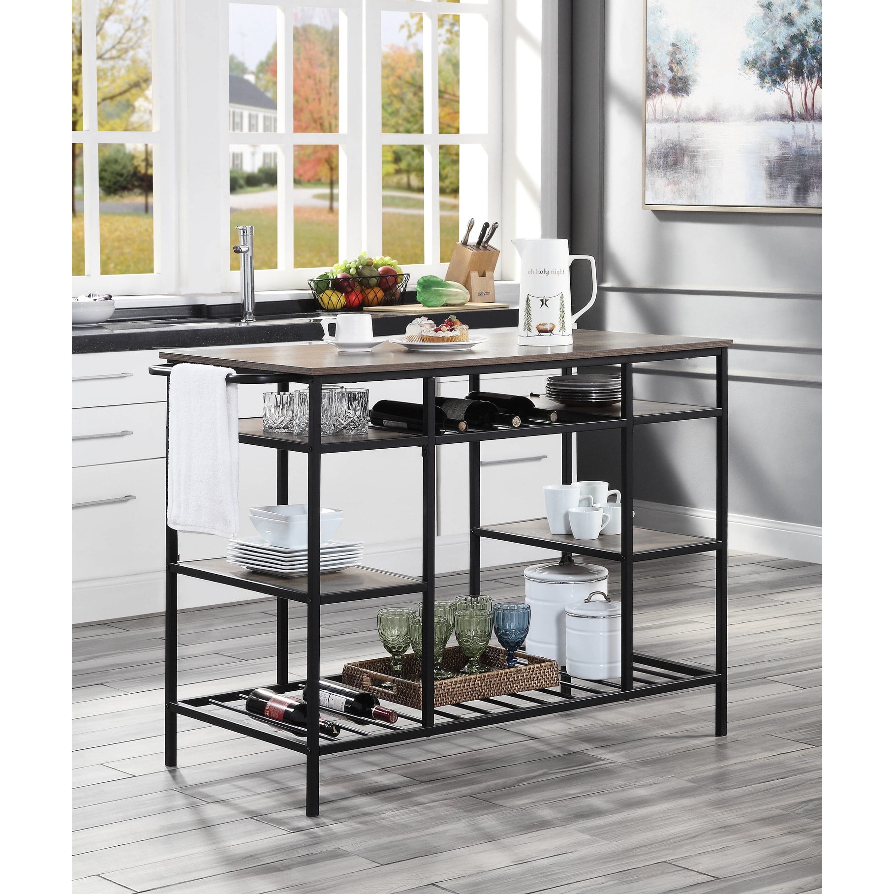 Composite Wood & Metal Material - Powder - Coated Frame - Kitchen ...