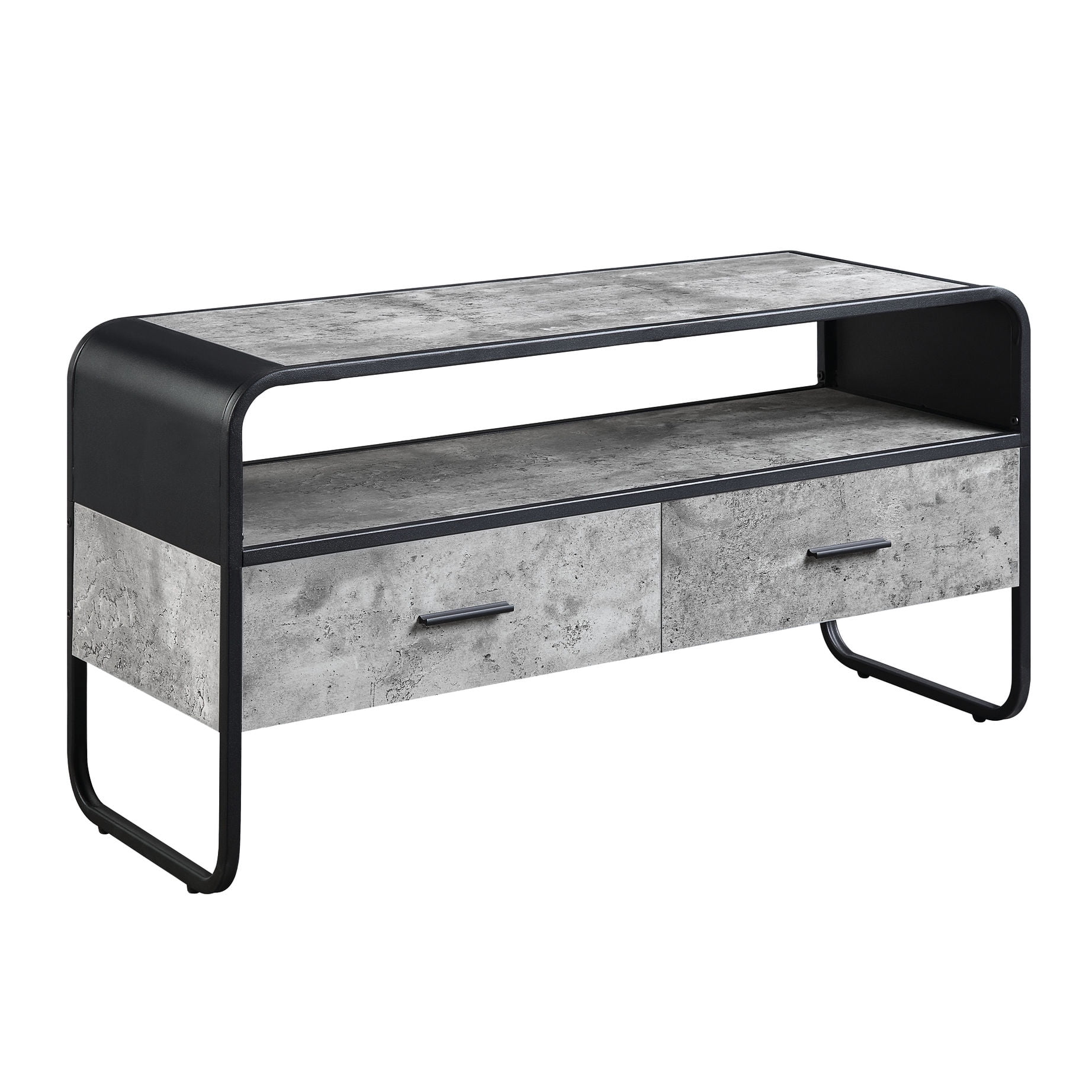 Composite Wood TV Stand+Curved Edges for Safety"-"Family Homes+Prevent ...