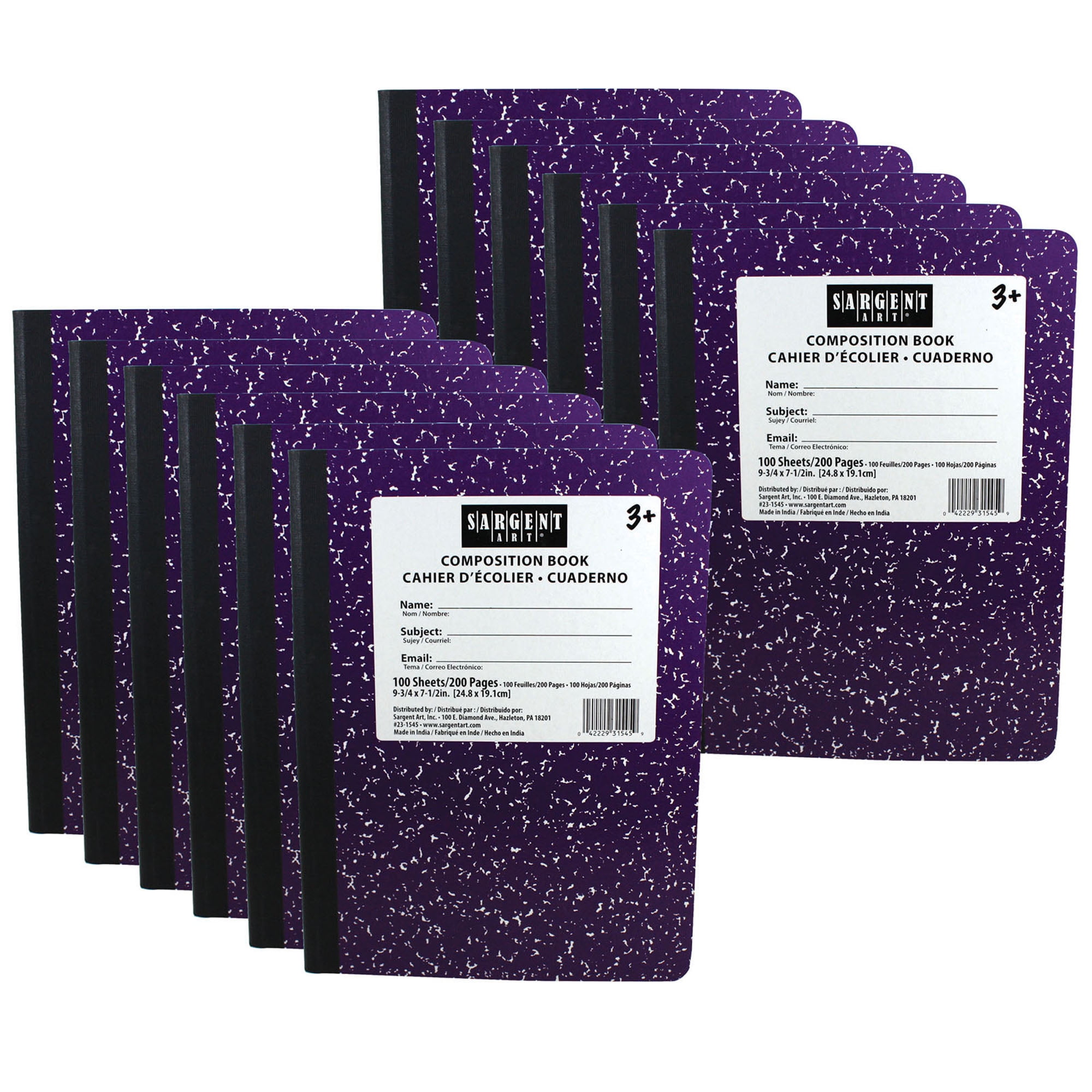 Composition Book, 100 Sheets, Purple, Pack of 12 - Walmart.com