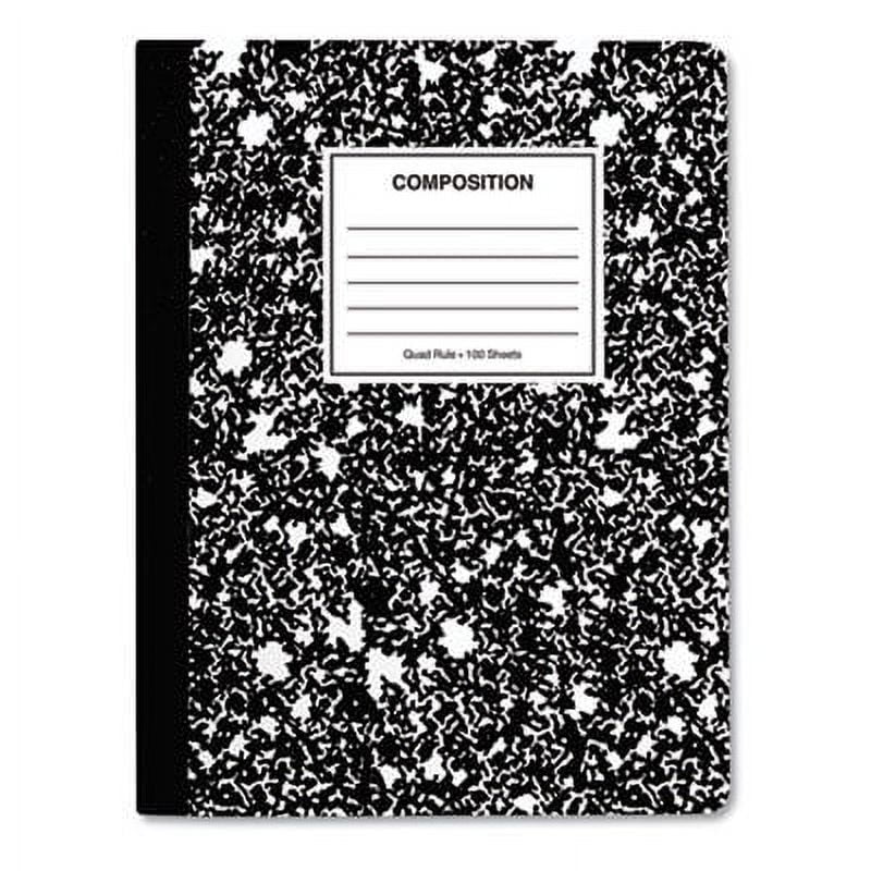 Composition Book, 4 sq/in Quadrille Rule, Black Marble, 9.75 x 7.5, 100 ...