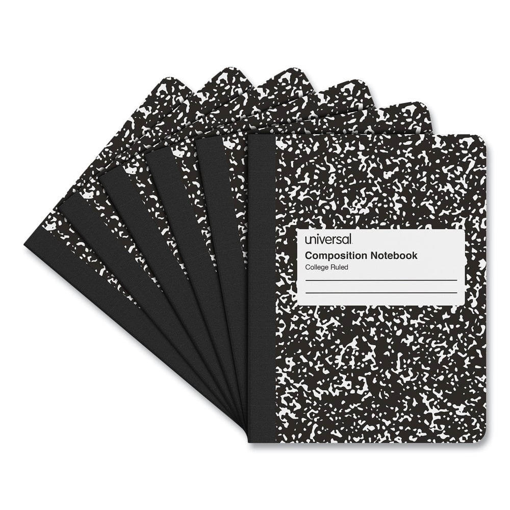 Walmart's Composition Notebook, Black Marble Cover, Bound, Pack of 6 ...
