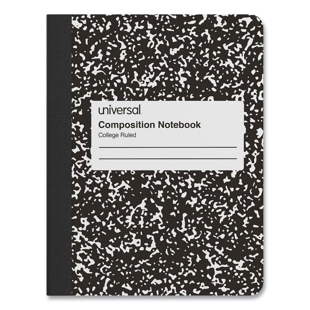 Universal Composition Book, Medium/college Rule, Black Marble Cover, 9. ...