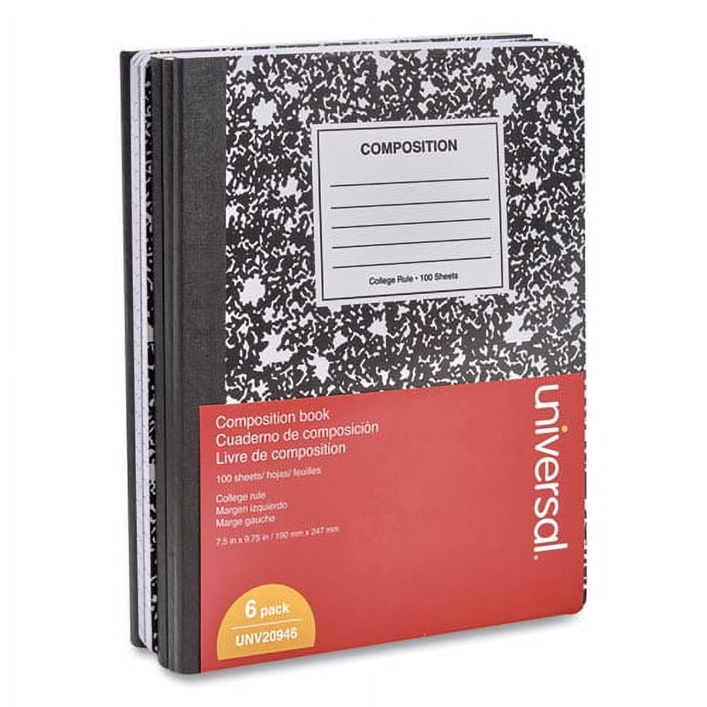 Composition Book, Medium/college Rule, Black Marble Cover, 9.75 X 7.5 ...