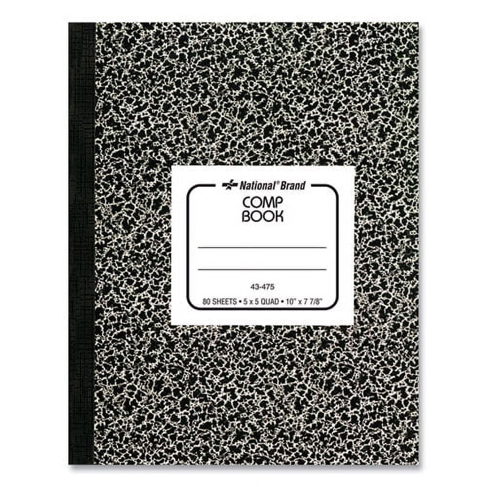Composition Book, Quadrille Rule, Black Marble Cover, 10 X 7.88, 80 ...