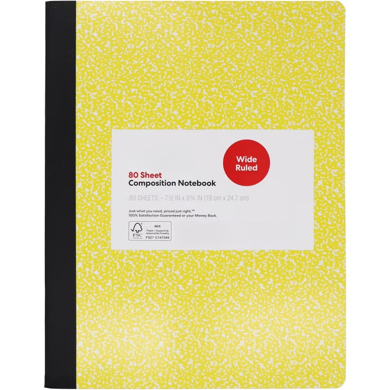 Composition Book Wide Ruled - Dealwarthy - Walmart.com