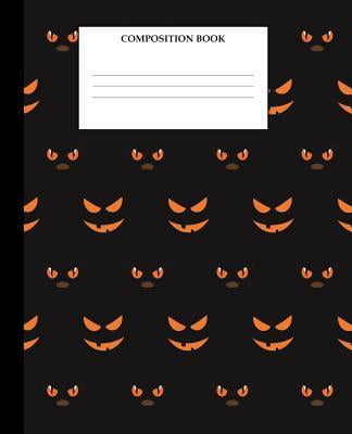 Composition Book: Wide Ruled Primary Composition Book Halloween Design ...