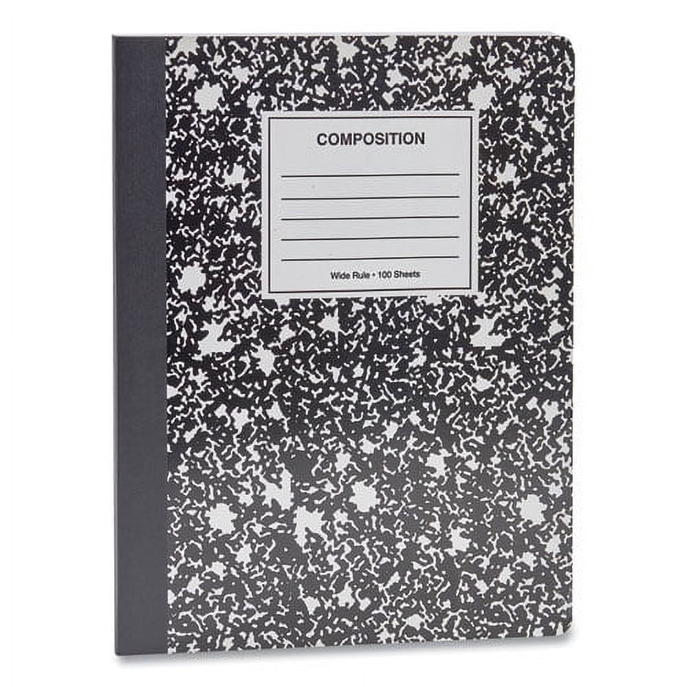 Composition Book, Wide/legal Rule, Black Marble Cover, 9.75 X 7.5, 100 ...