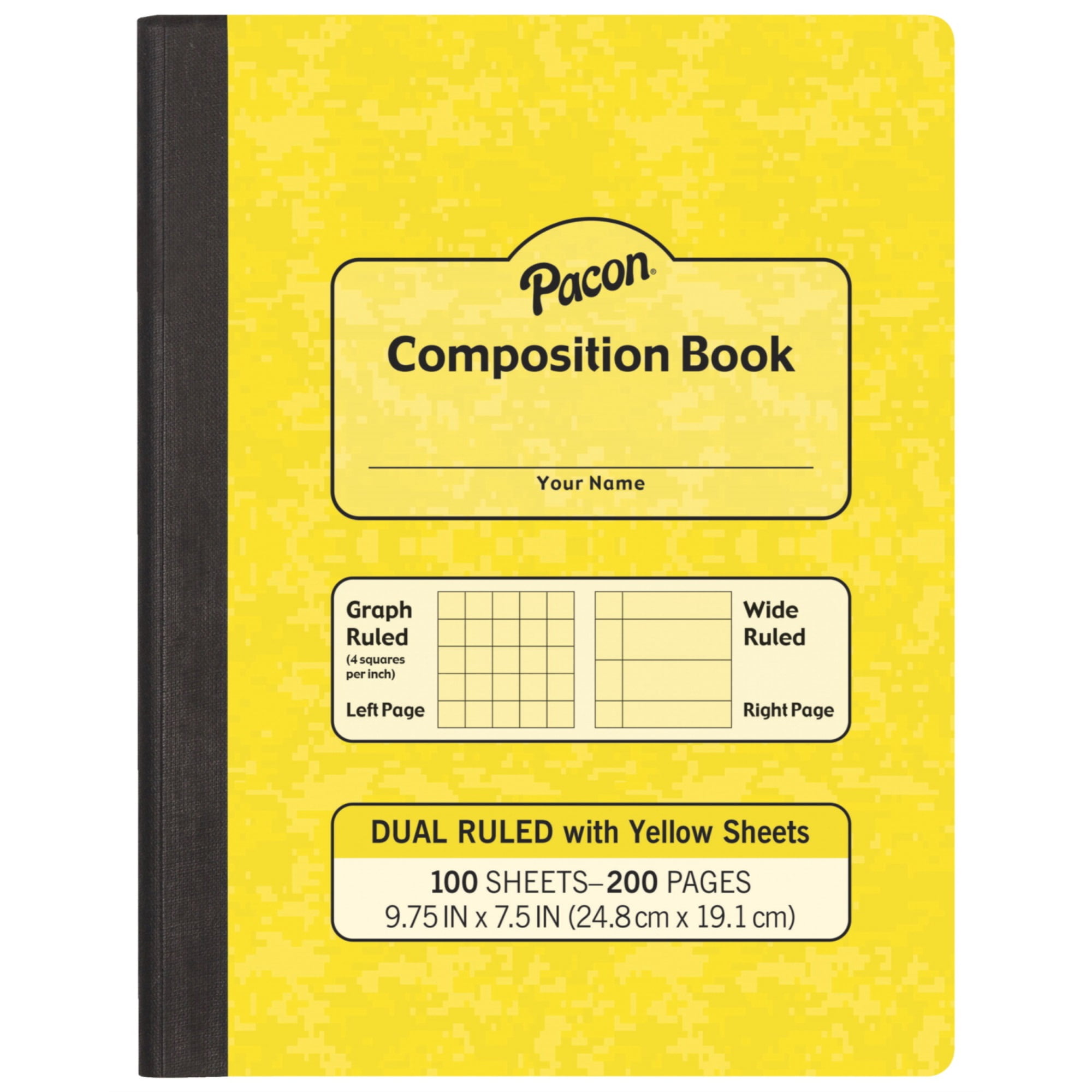 Composition Book, Wide/legal Rule, Yellow Cover, 9.75 X 7.5, 100 Sheets ...