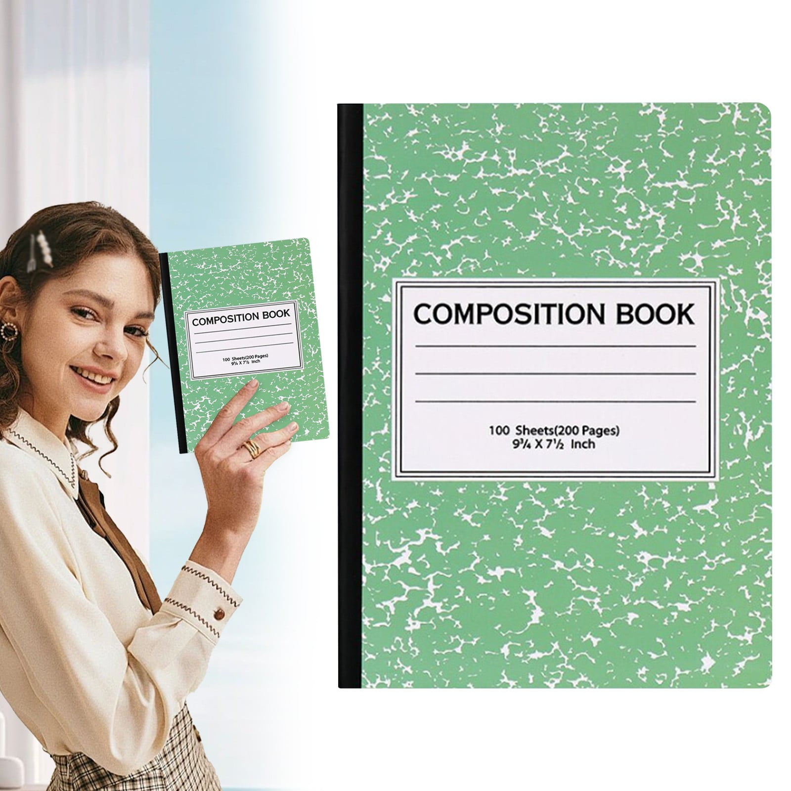 Composition Notebook, 100 Sheet Wide Ruled Composition Notebook, 9-3 ...