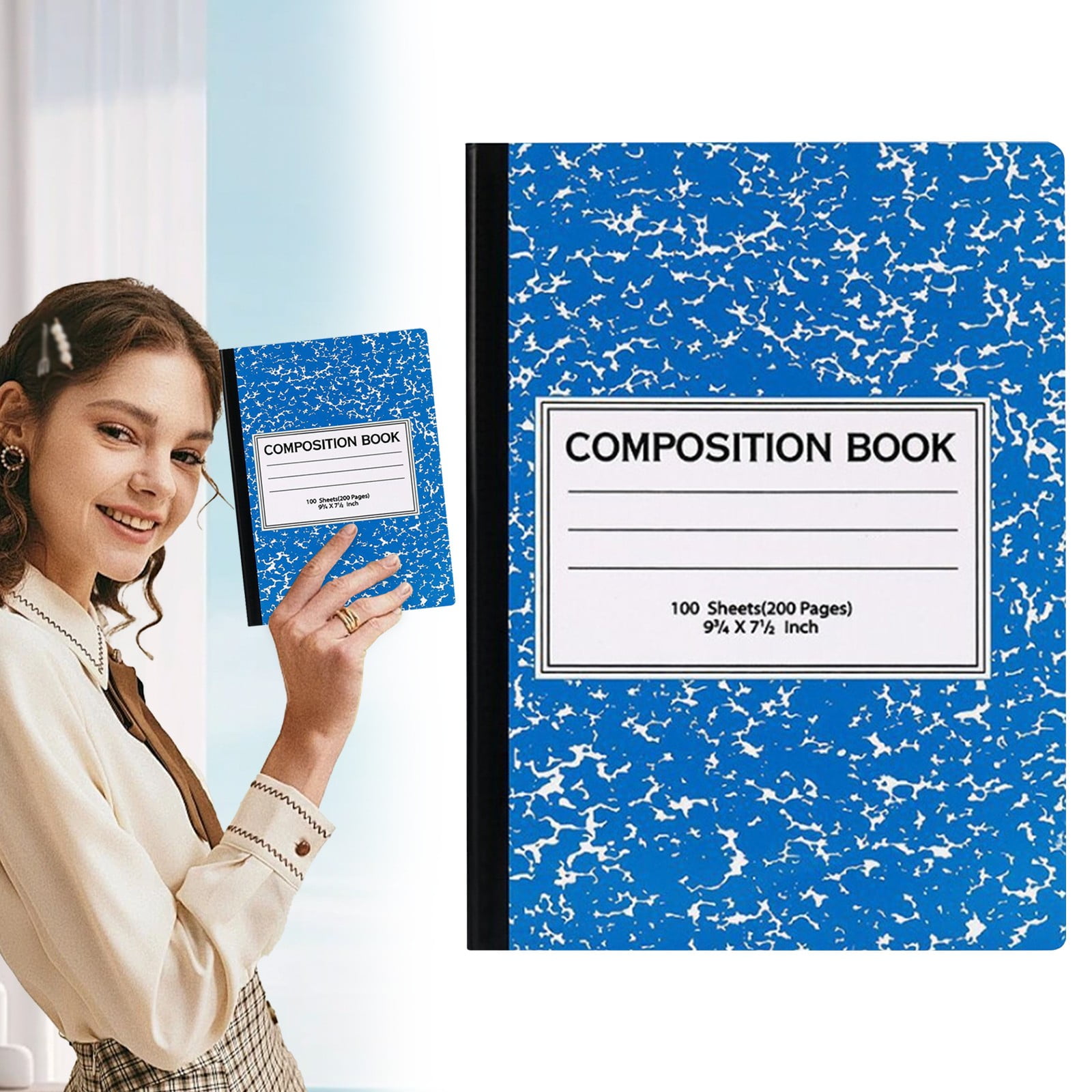 Composition Notebook, 100 Sheet Wide Ruled Composition Notebook, 9-3 ...