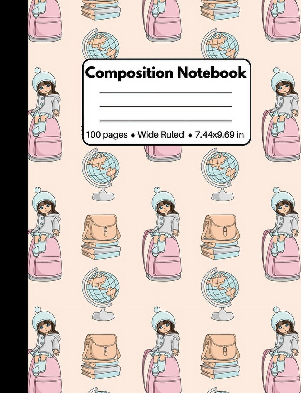Composition Notebook: Back to School Gifts: Cute Girl On Pink School ...