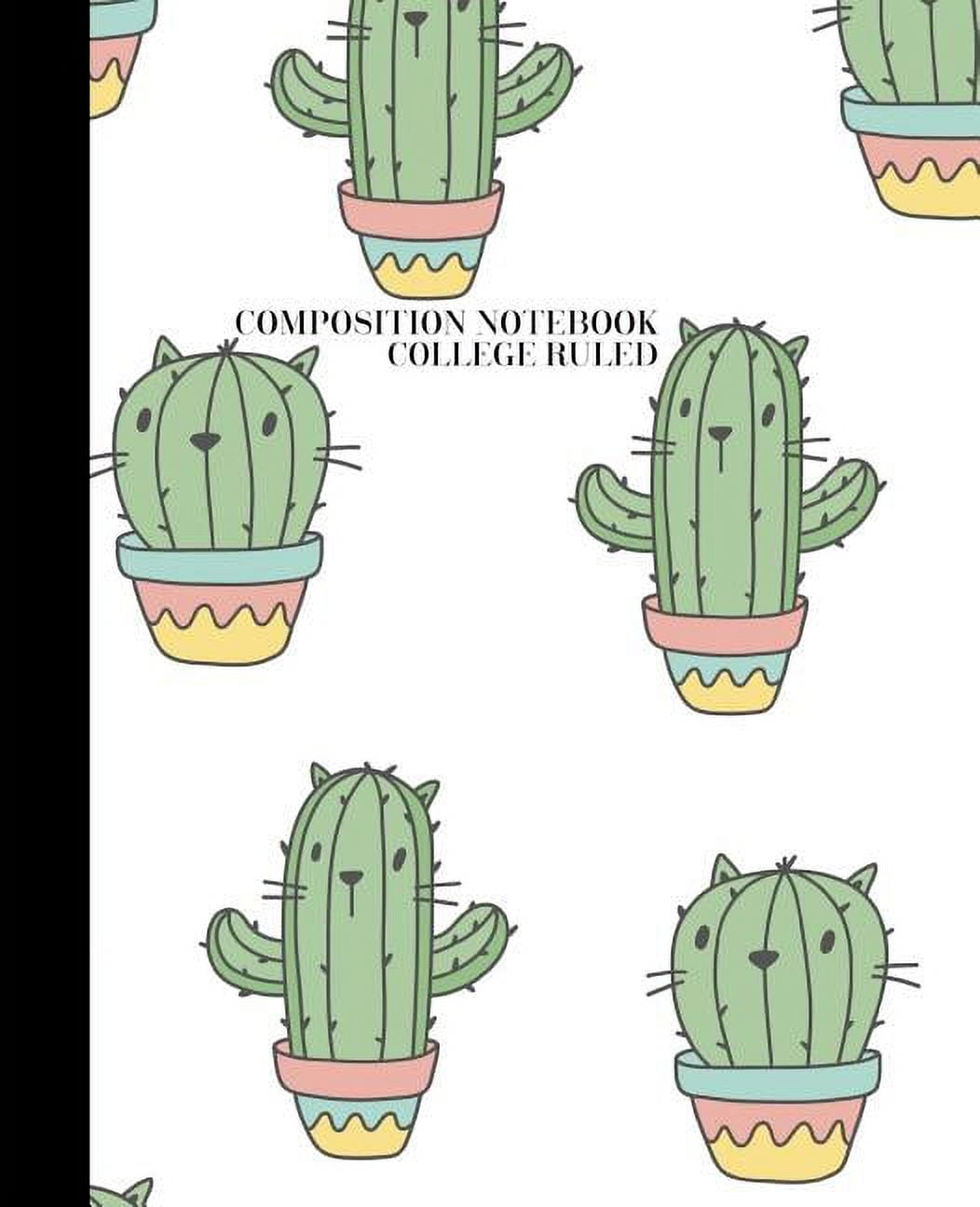 Composition Notebook: Cactus Design College Rule 7.5x9.25 100 Lined ...