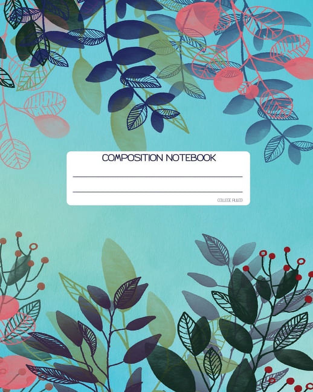 Composition Notebook: College Ruled - Tropical Turquoise Love - Back to ...