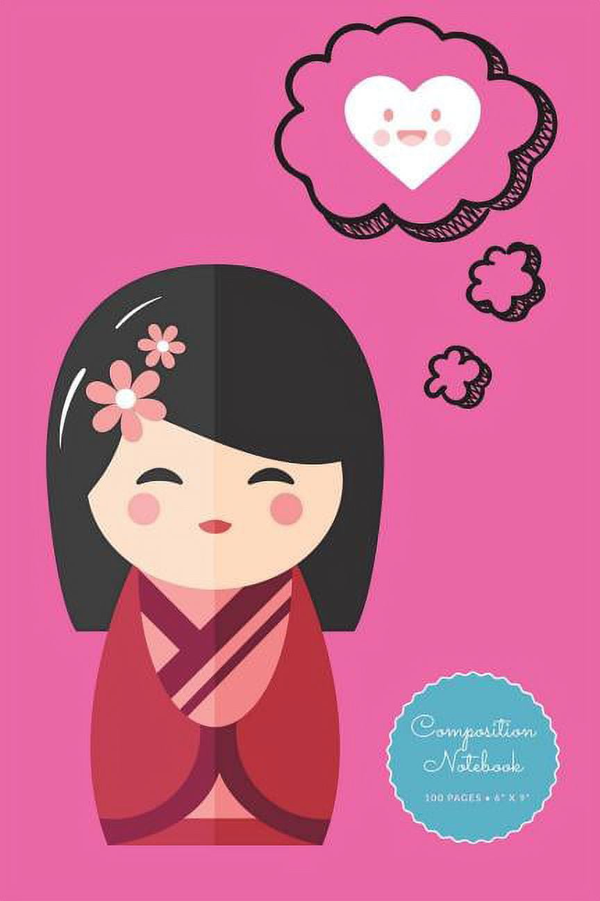Composition Notebook: Cute Kawaii College Ruled Notebook, 100 pages, 6 ...
