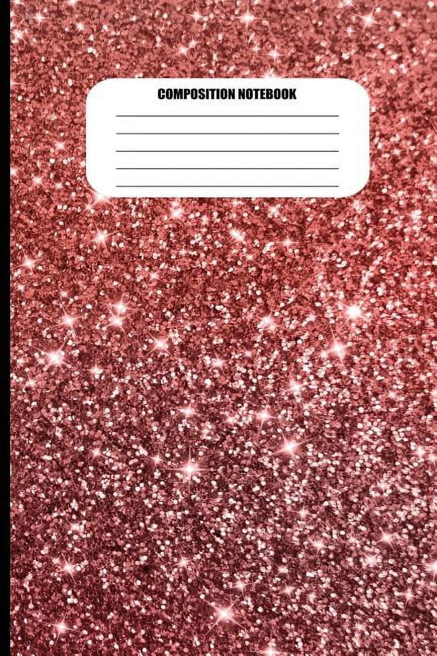 Composition Notebook: Red Sparkly Abstract Design (100 Pages, College ...