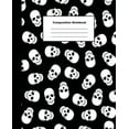 Composition Notebook: Seamless Pattern White Skulls on Black Background ...