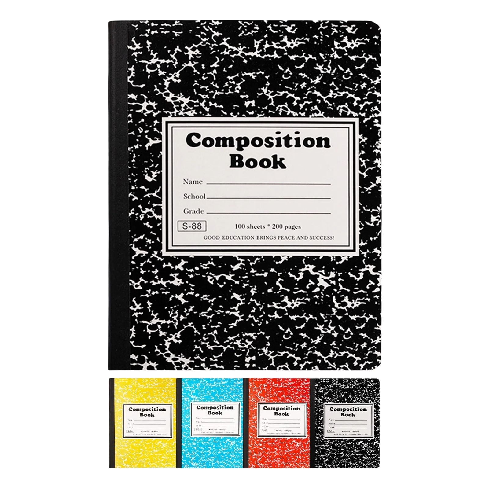 Composition Notebook, Wide Ruled Composition Books, Marble Composition ...