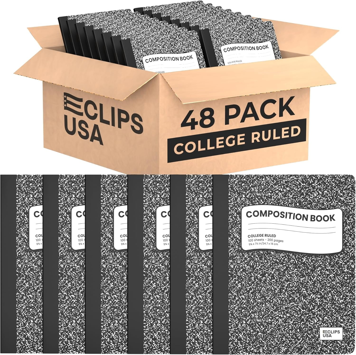 Composition Notebooks Bulk (48 Pack), College Ruled Composition ...