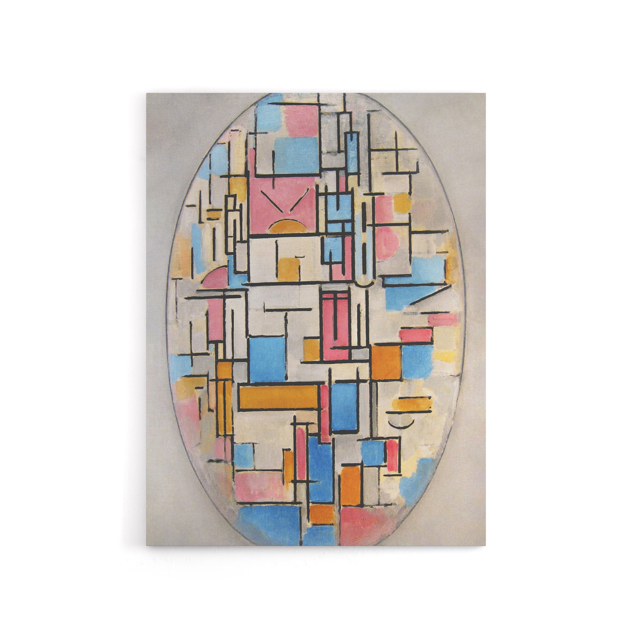 Composition in Oval with Color Planes Mondrian Canvas Wall Art 24X32 ...