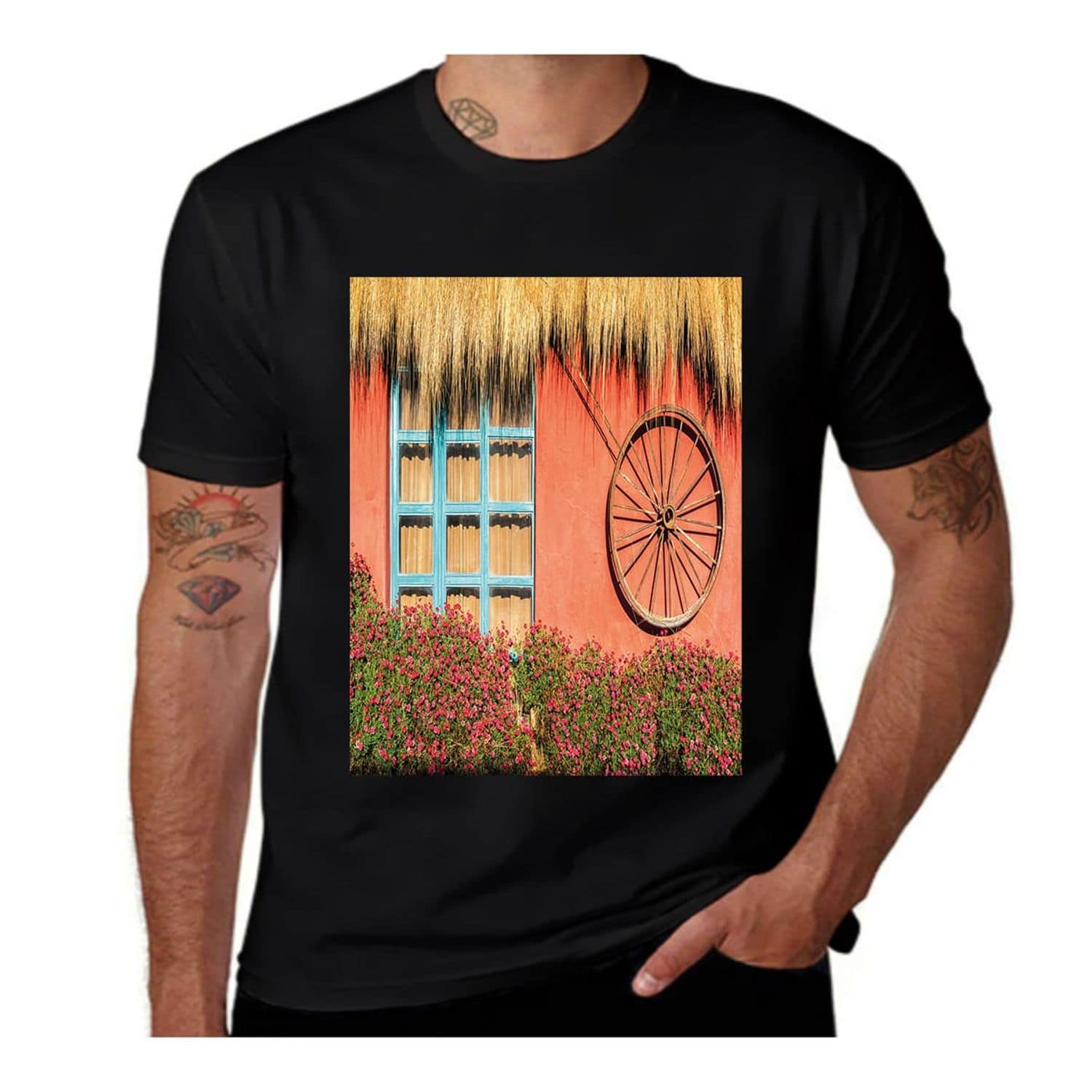 Composition of Shapes-Geometric-Orange-Lavender-Black- Casual Streetwea ...