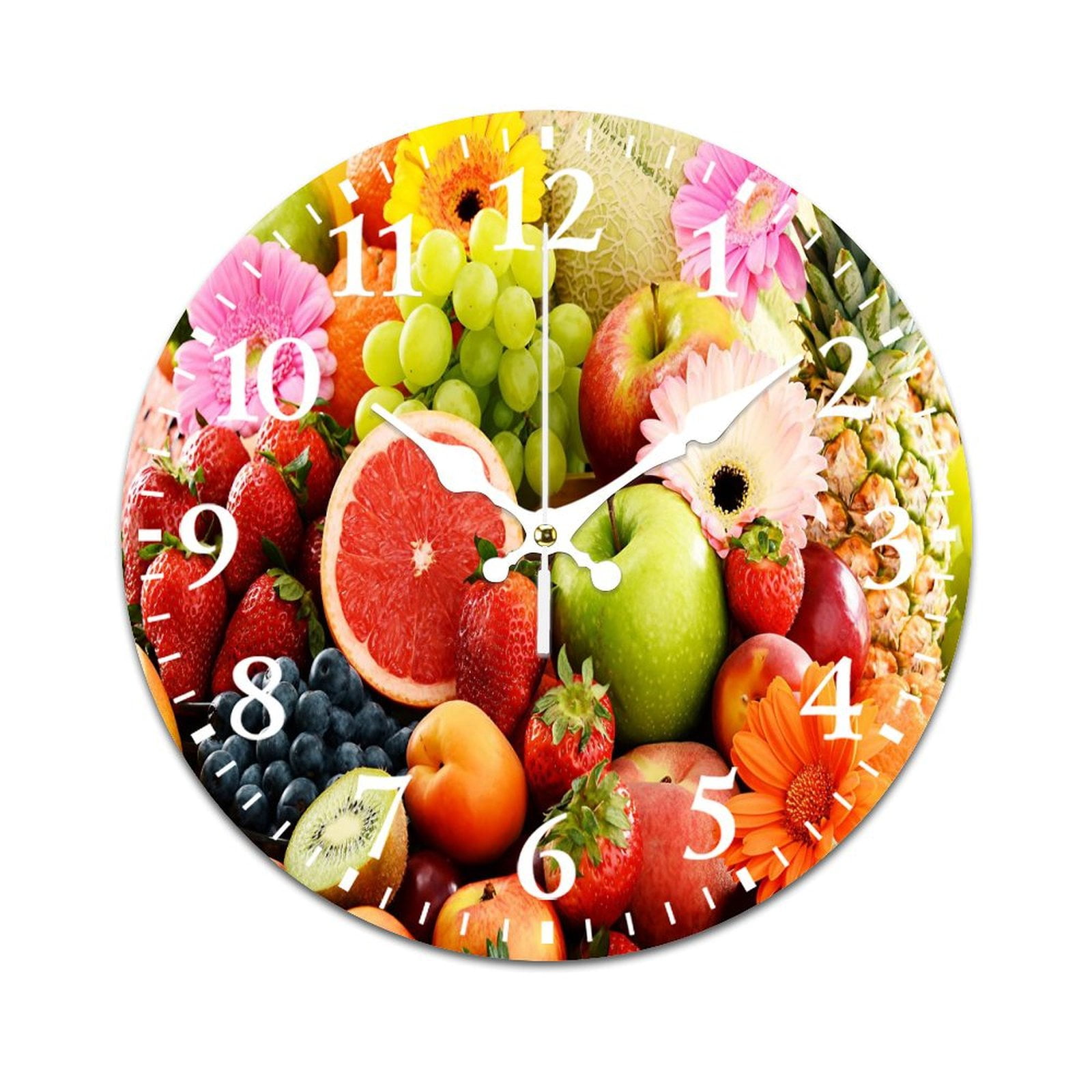 Composition with Assorted Fruits Wall Clock Modern Design Clocks Wall ...