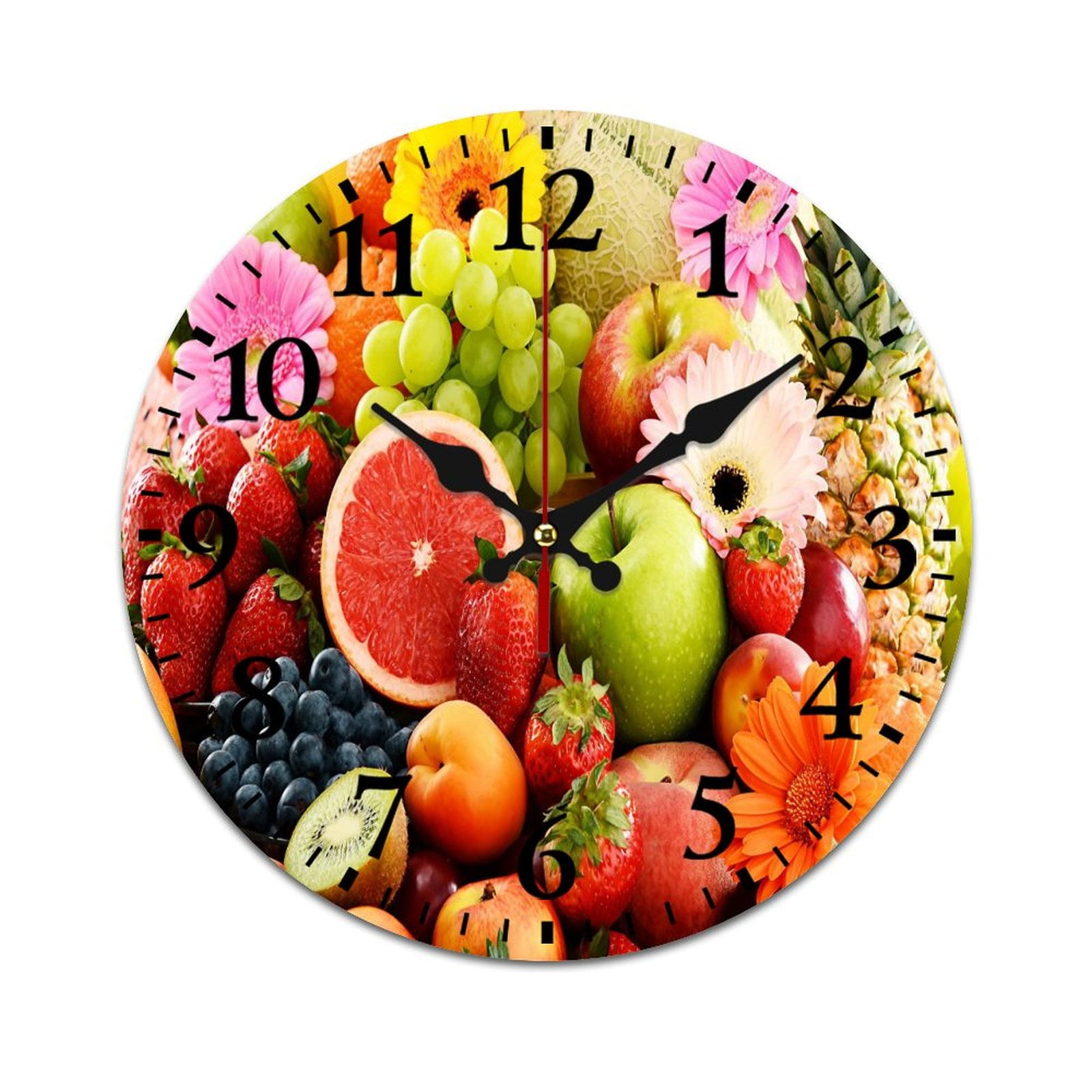 Composition with Assorted Fruits Wall Clock Modern Design Clocks Wall ...