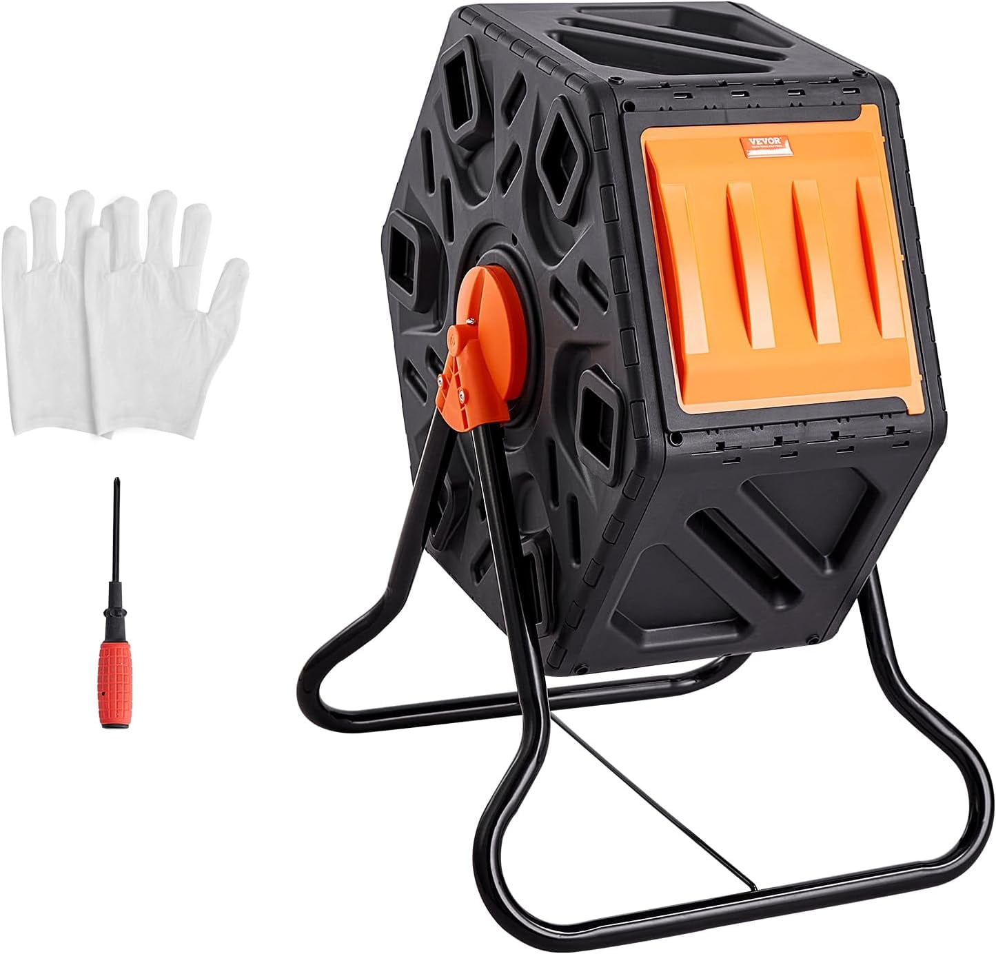 Compost Bin, 37-Gal Dual Chamber Composting Tumbler, High Volume Two ...