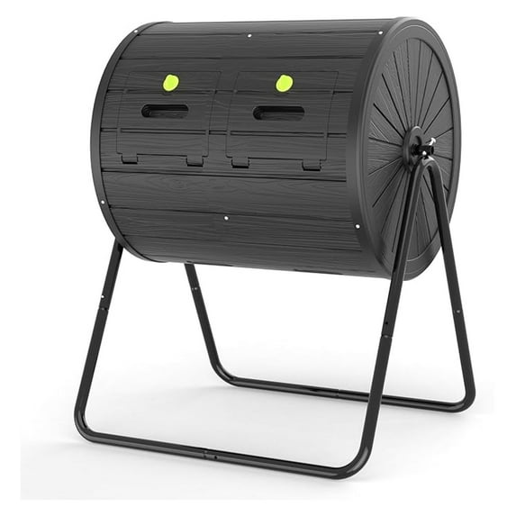 Compost Bin Outdoor 37.5 Gallon All-Season Dual Chamber Tumbling for ...