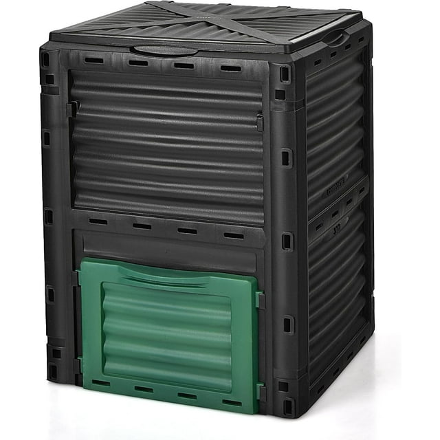 Compost Bin Outdoor, 80 Gallon Garden Compost Bin with Top Lid & Bottom ...